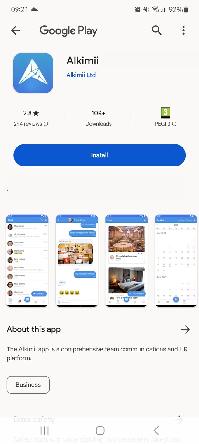 Alkimii Mobile App - First Time Login
